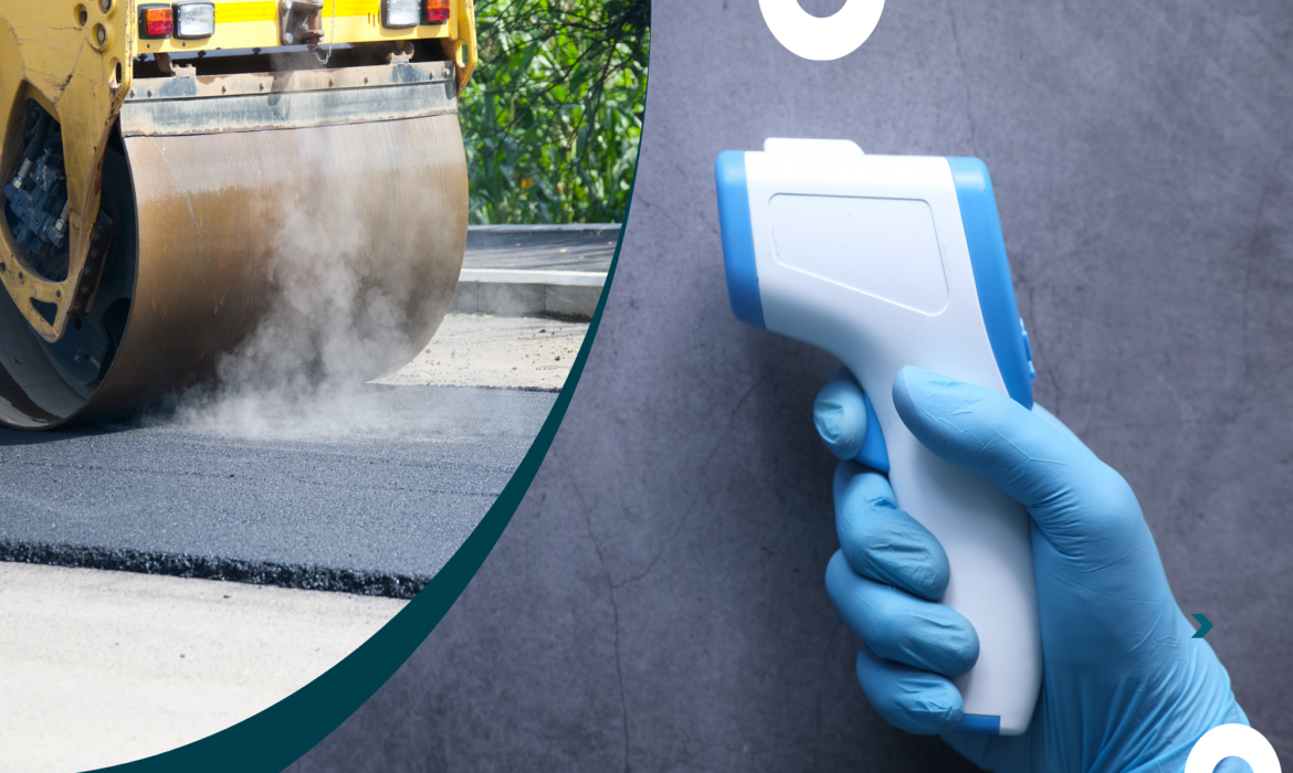Why does asphalt paving require temperature monitoring?